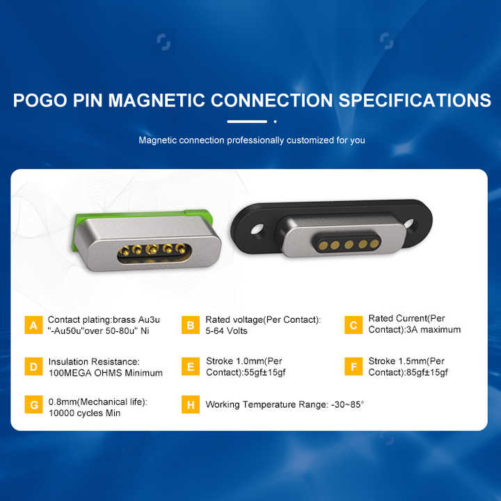Factory Outlet Spring-Loaded Magnetic Pogo Pin Connector 5 Pin Magnetic ...
