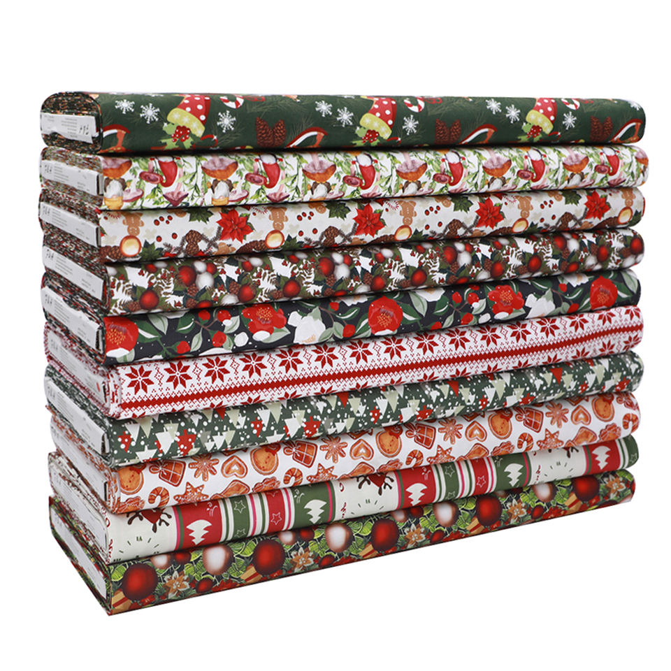 Christmas Print Fabric - Mixed Santa Snowman Quilting