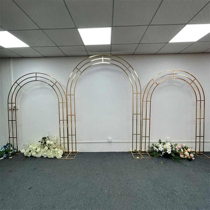 Luxury Wedding Decoration Backdrop - Metal Shiny Gold Frame