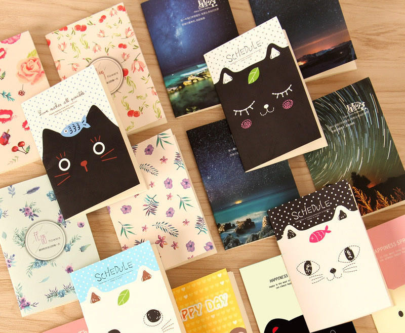 Cute Mini Saddle Stitched Paper Composition Notebook for Elementary ...