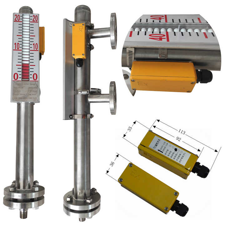 Magnetic Floater Water Tank Level Gauge with Switches