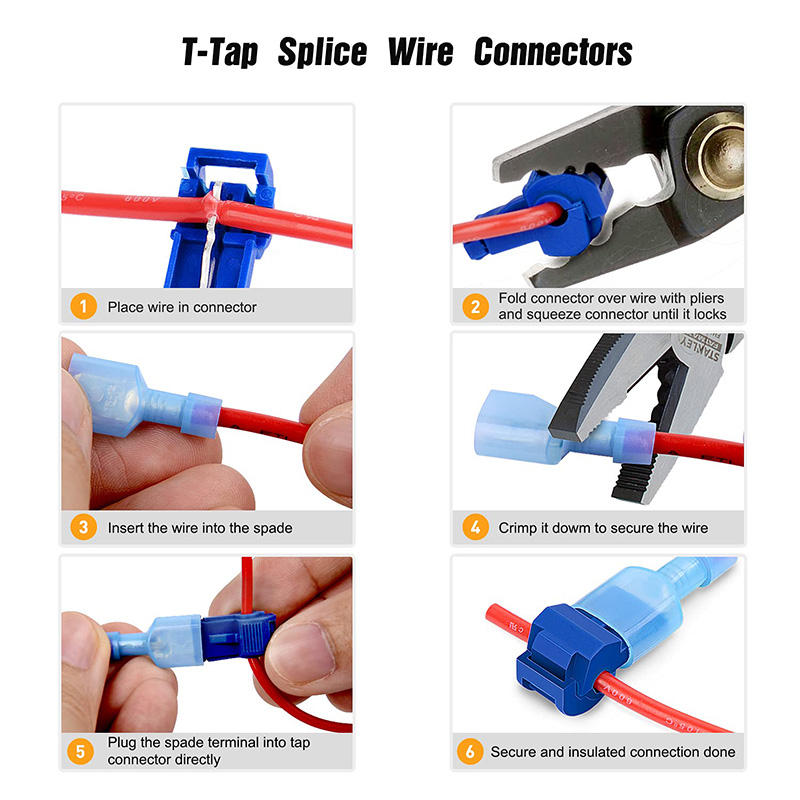 Quick Splice Disconnect T Tap Wire Connectors Kit Spade Terminals ...