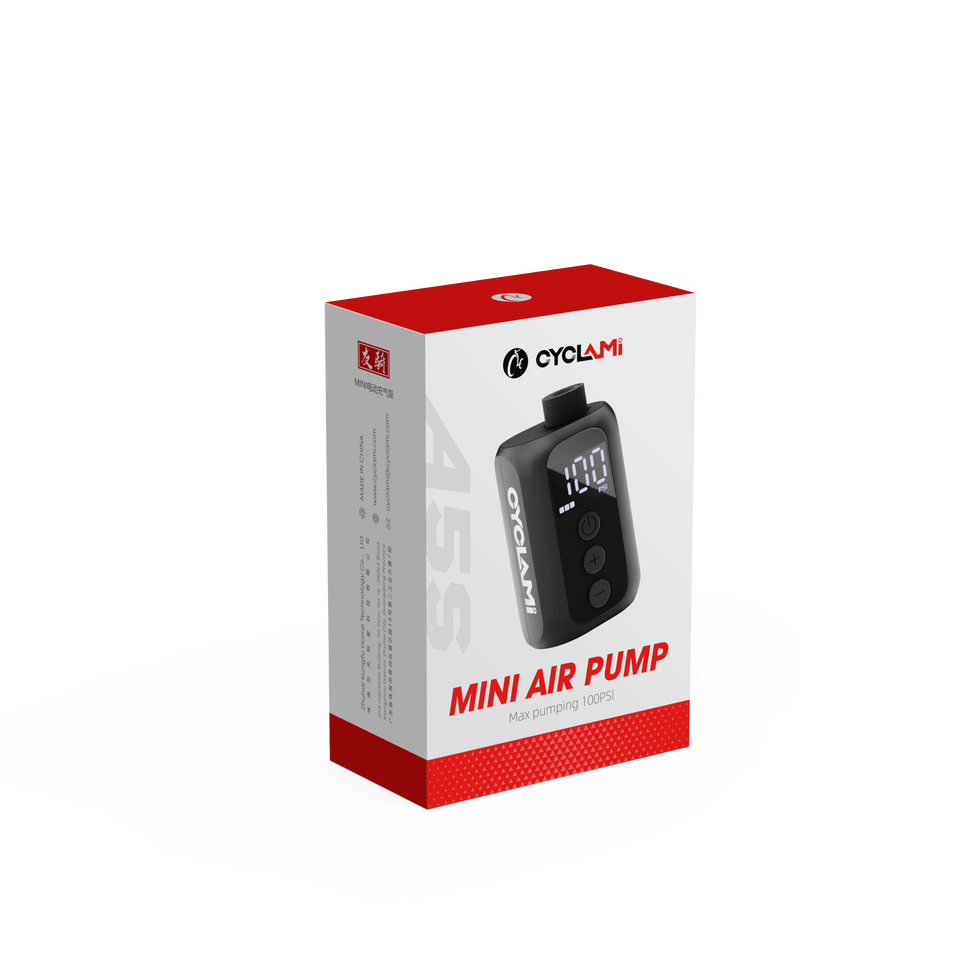CYCLAMI 100 PSI Electric Mini Bicycle Air Pump Tiny Bike Tire Gauge ...