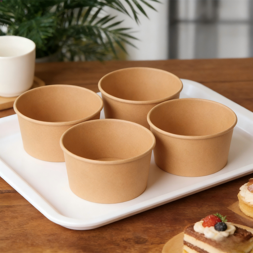 Custom Printed Paper Bowl Logo Printing Paper Bowl Kraft Paper Lunch ...