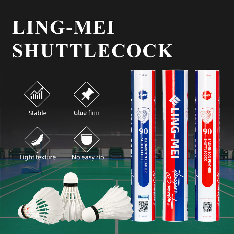 LING-MEI 90 (BWF) Approved LINGMEI 90 Goose Feather Badminton ...