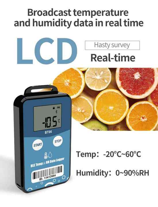 BLE Temp and RH Sensor with Bluetooth5.0 Cold Chain Logistics Wireless ...