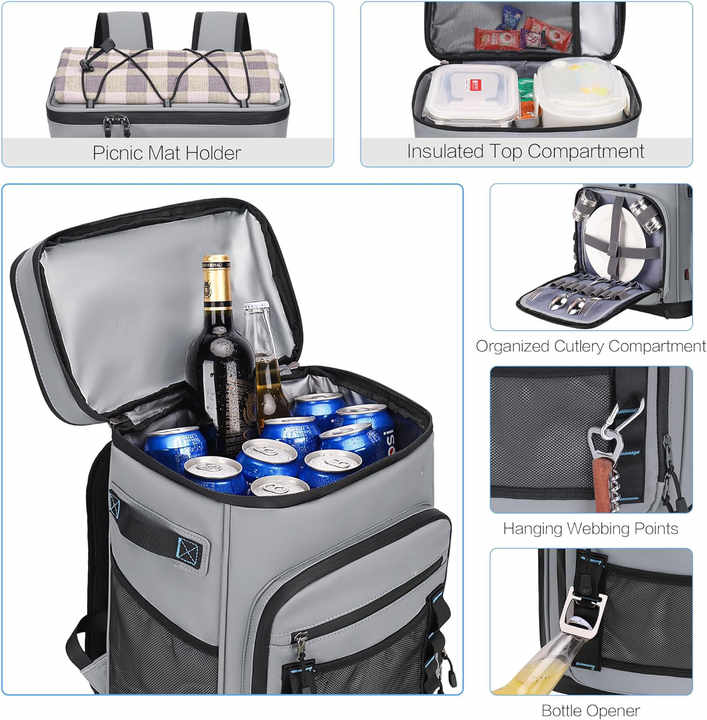 Large Waterproof Insulated Cooler Backpack for Men & Women