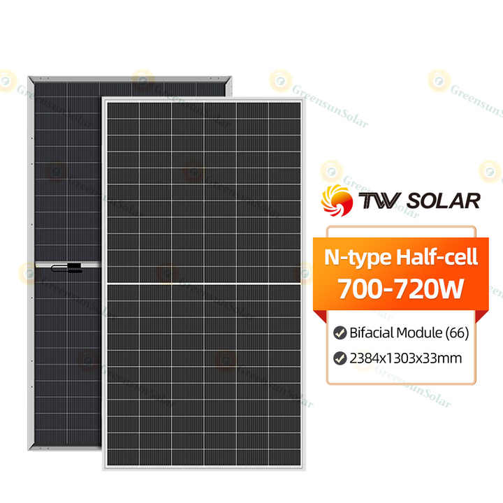 Tongwei Solar Bifacial 700-720W PV Modules Rooftop Solar Panels Industrial Commercial TW Solar ...