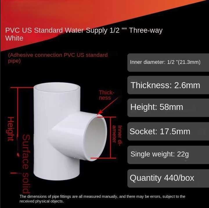 Hot Sale US Standard UPVC Water Supply Equal Diameter Tee SCH40 for ...