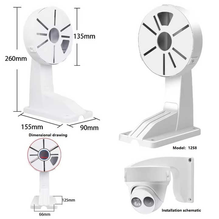 Indoor Plastic Wall Mount PTZ Bracket and Monitoring Cctv Dome Bracket ...