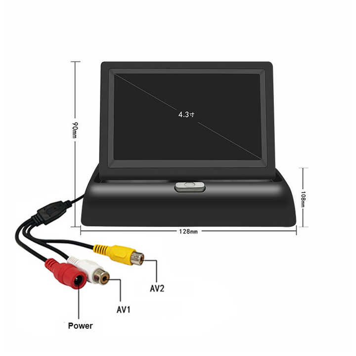 Car Rear View TFT LCD Monitor 4.3 Inch Foldable with Camera