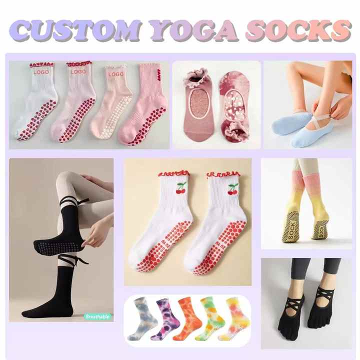 Professional Running Yoga Socks with Custom Cute Logos. Pilates and ...
