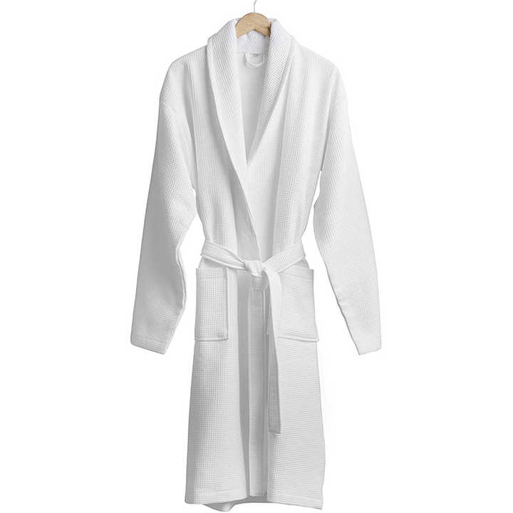 100% Cotton Hotel Spa Waffle Bath Robe - Unisex & Absorbent