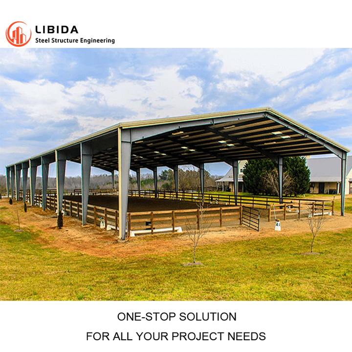 Galvanized PREFAB STEEL Steel Structure Farm Livestock Shed ...