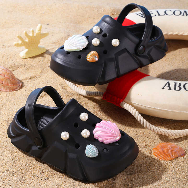 Wholesale 2025 Kids Summer EVA Garden Clogs Flat Printed Cartoon Shell ...