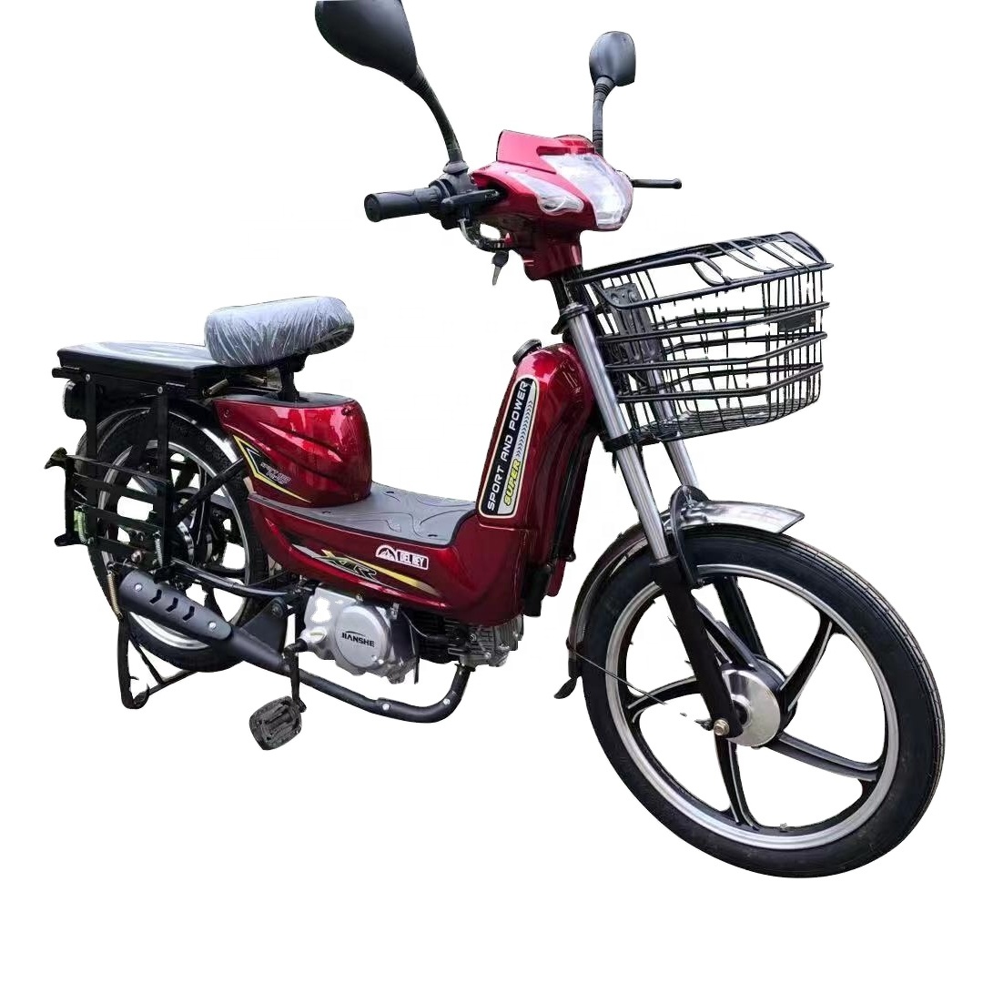 Gas Moped with Pedals - 50CC 4-Stroke Engine, Drum Brake