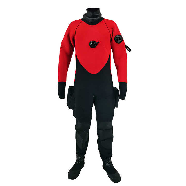 Dive in Comfort with Our Red Diving Dry Suit - 5mm Thick