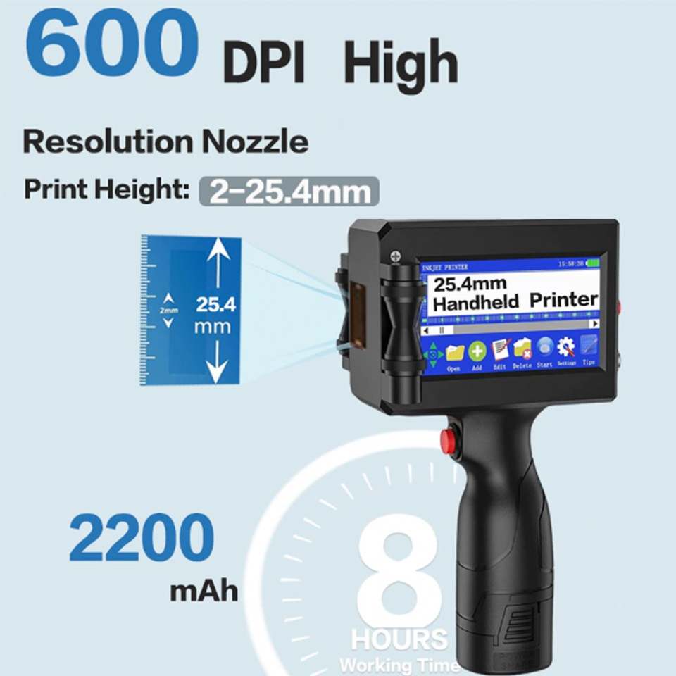 Mini Printer Handheld Inkjet Printer Handheld Portable Inkjet Printer ...