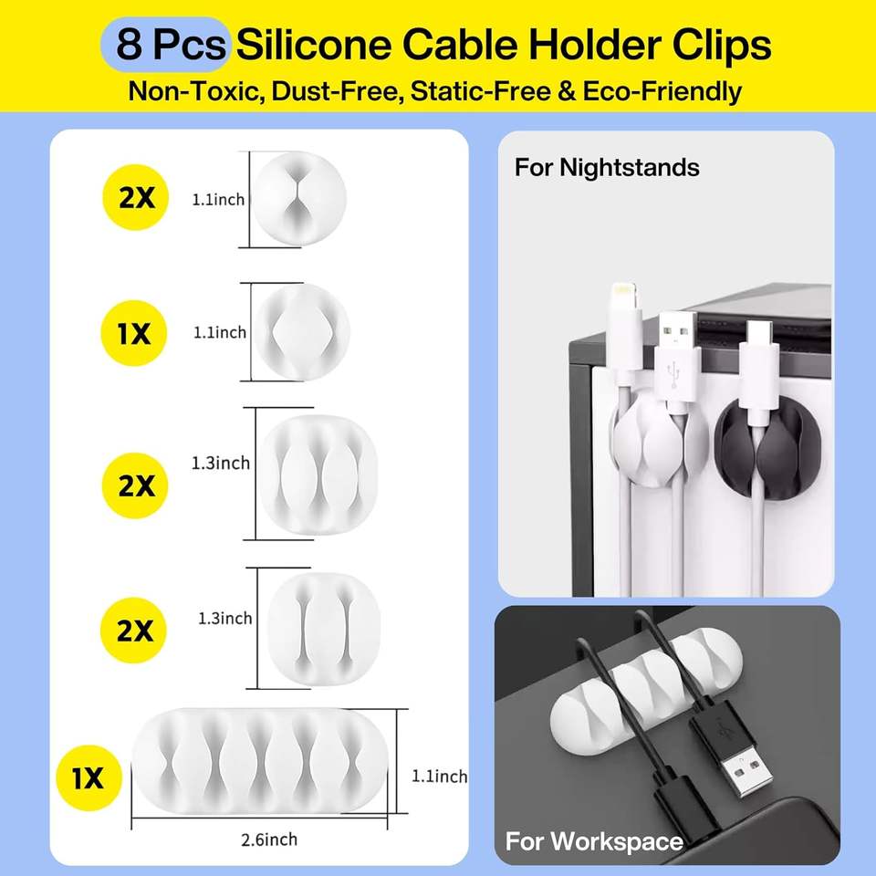 313pcs Reusable Wire Sleeves and Electrical Cable Clips Plastic Cable ...