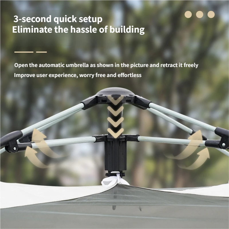 3-Second Setup Level 5 Wind Resistance Auto-Pop Four-Season One Bedroom ...
