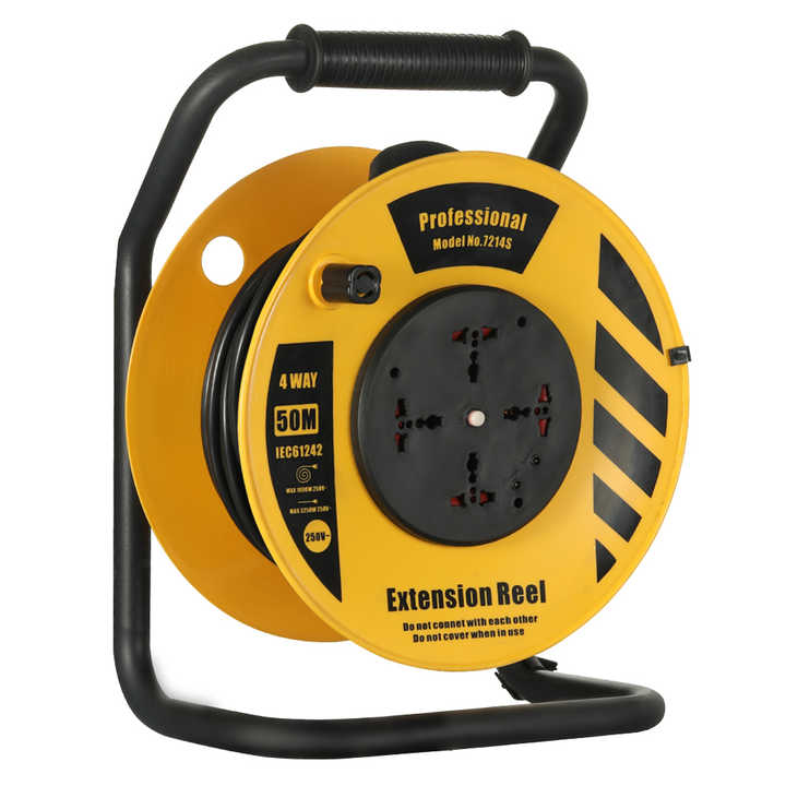 50M Outdoor Universal Extension Power Cord Reel Retractable Cable Reel ...