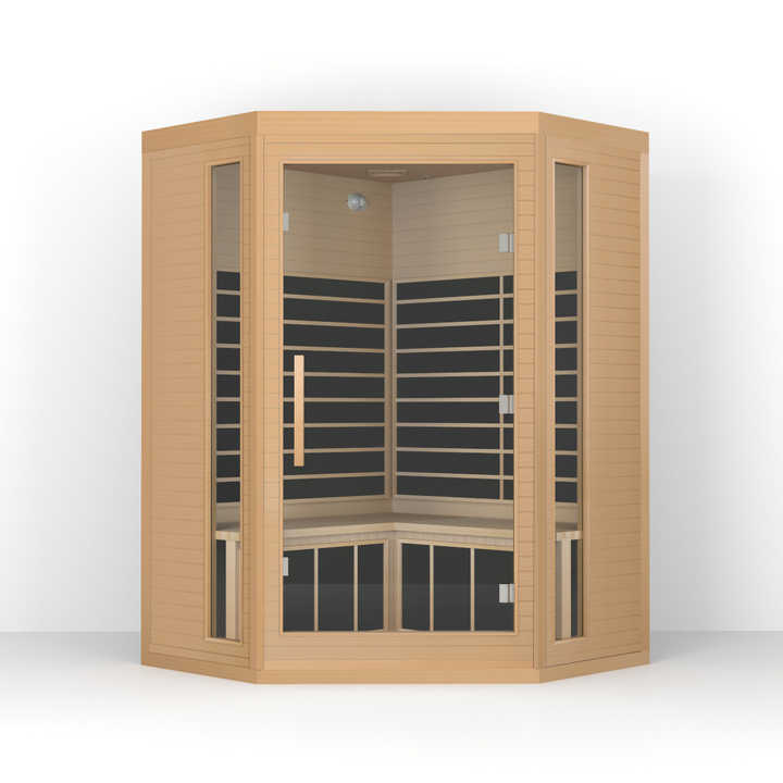 Smartmak Factory Traditional Corner Luxury Infrared Sauna 3 Person Red Cedar Infrared Sauna ...