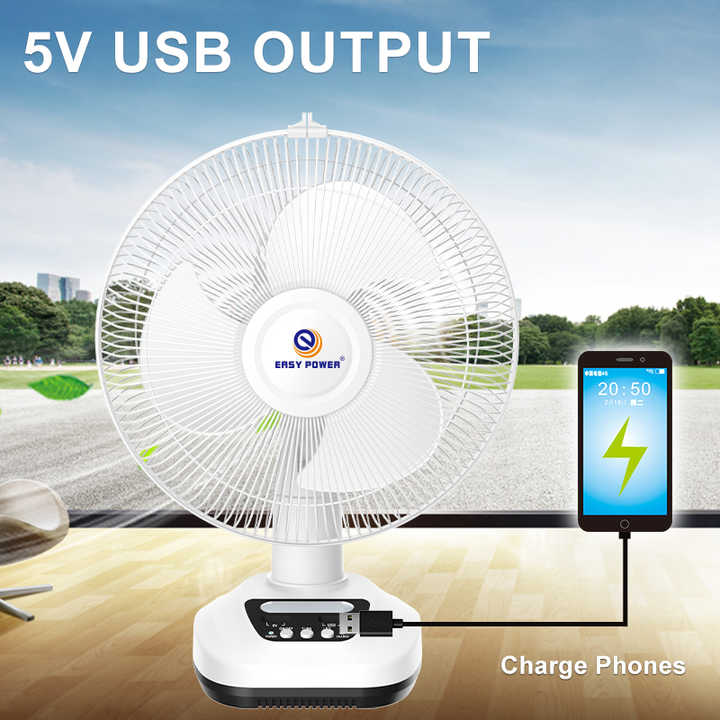 dc solar 12 inch table fan with light solar fan with panel and batter ...