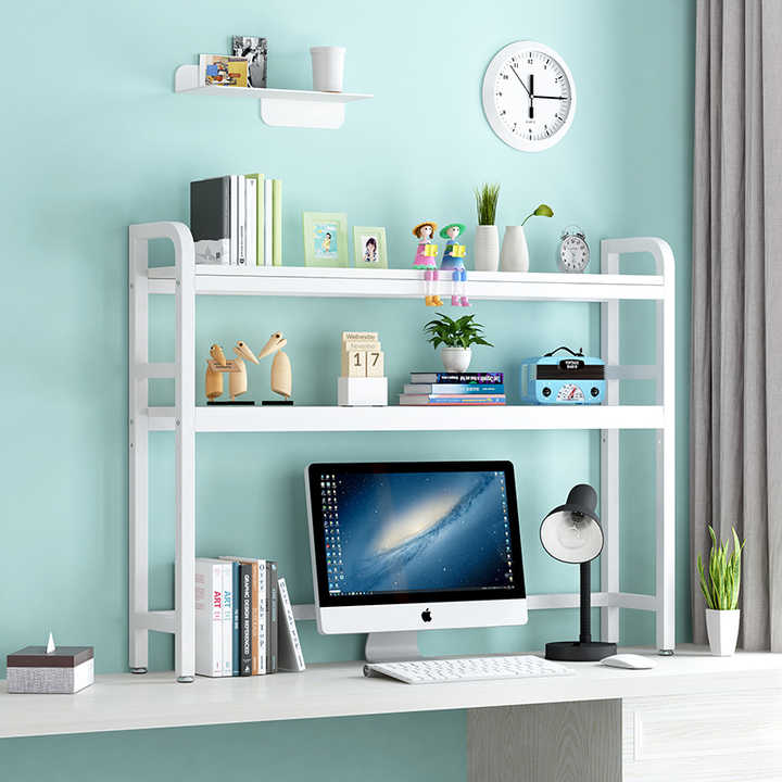 Custom Desk Shelf Bookshelf Layered Storage Rack Desk Computer Desktop ...