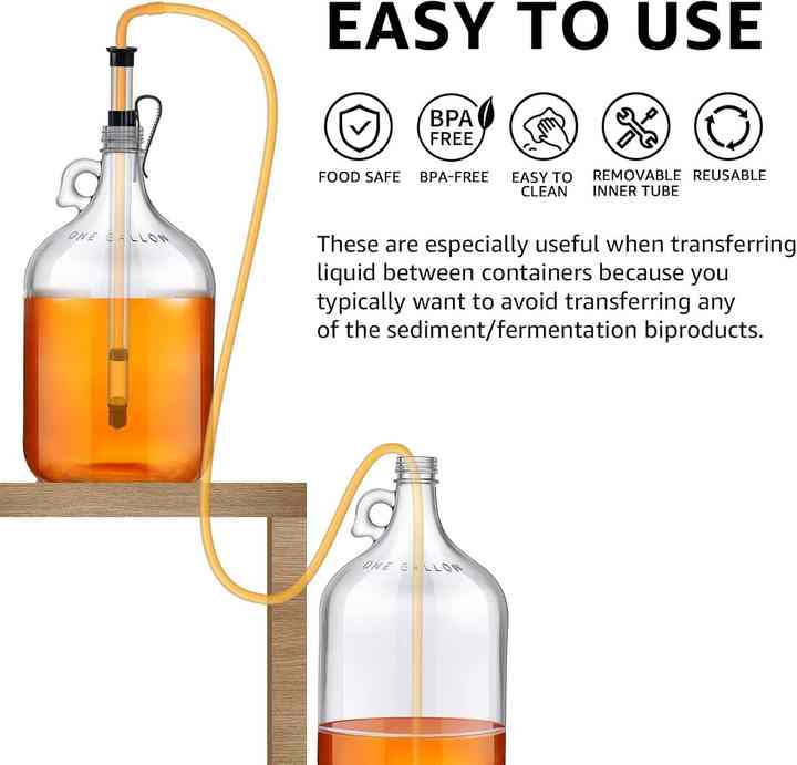 14" Auto Siphon with Bottling Wand 3/8" Racking Cane & Clamp, Effortless Bottling Fermentation ...