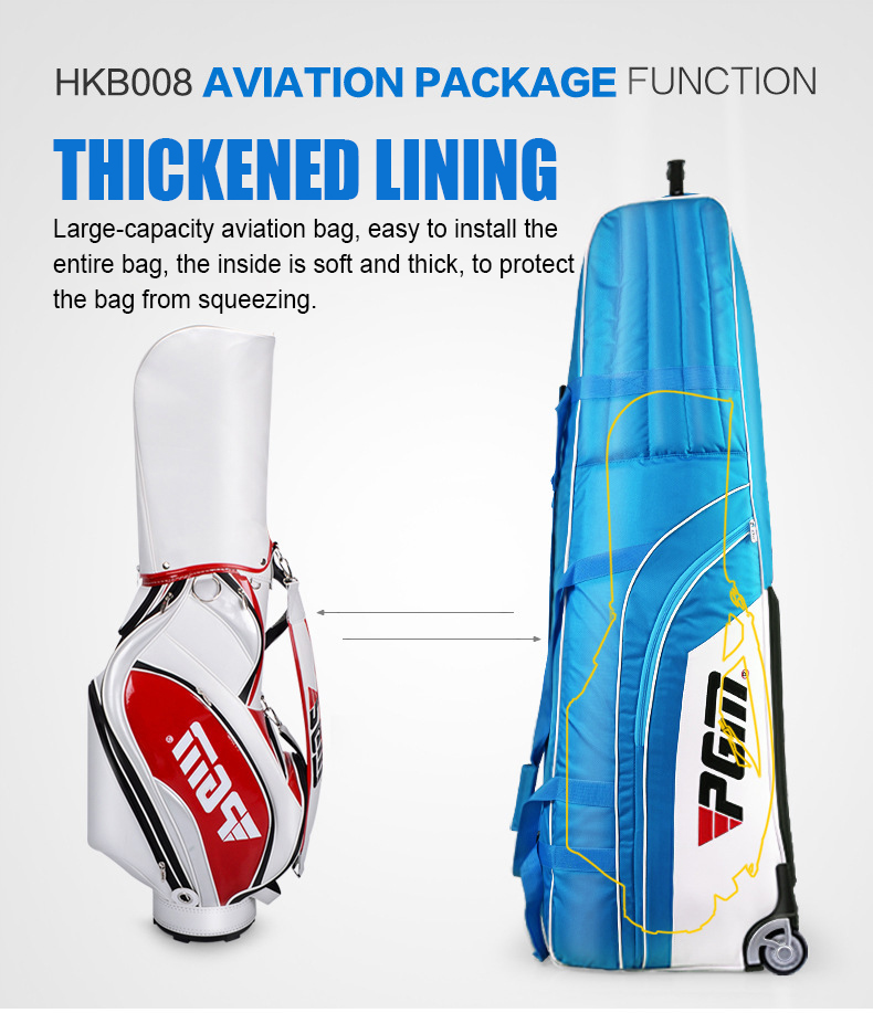 PGM HKB008 Waterproof Thicken Folding golf bags travel with the wheels-企业官网