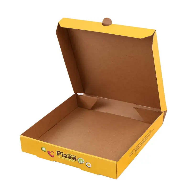 Custom Logo Kraft Paper Pizza Box Gold Foil Recyclable Popular Food ...