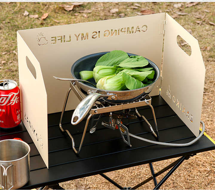 Stainless Steel Portable Gas BBQ Stove Wind Shield Screen