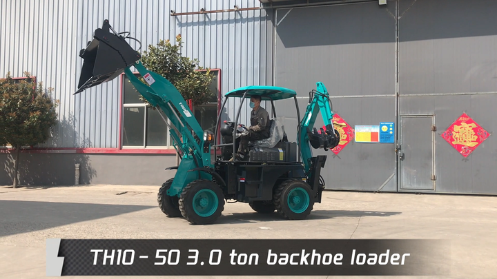 TOHO TH10-50 Mini Multifunction 3.0 Ton Backhoe Loader | Efficient 4x4 ...