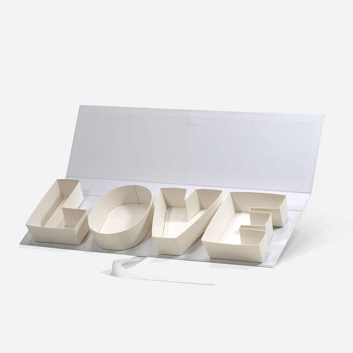 Luxury White Cardboard LOVE Letters Shaped Gift Boxes