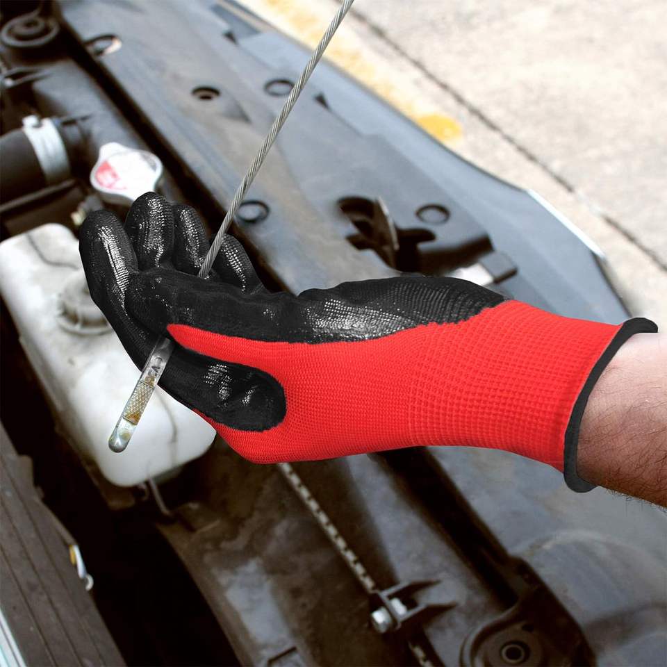Nitrile Coated Polyester Work Gloves Guantes De Nitrilo Afety Gloves ...