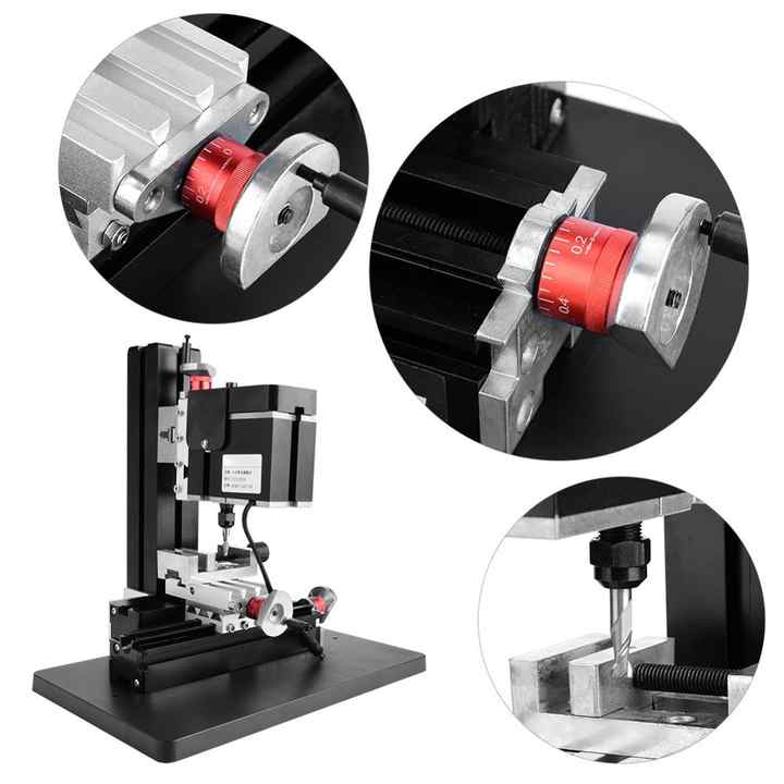 60W 12000RPM Mini Metal Lathe DIY Miniature Milling Machine