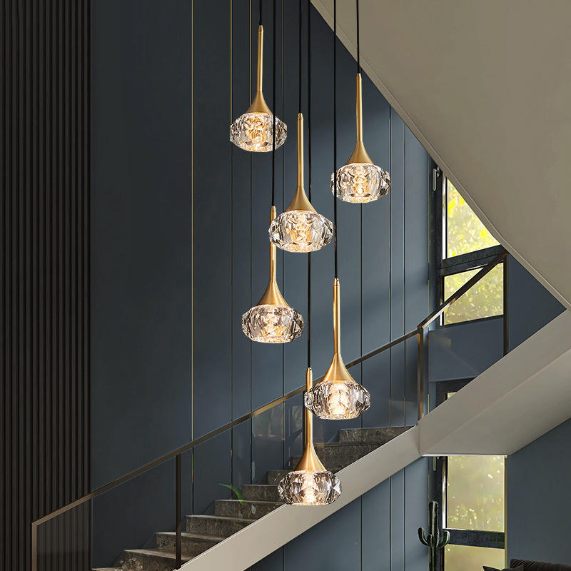 Nice Luxury Large Long Modern K9 Crystal Lighting Copper Chandelier for ...
