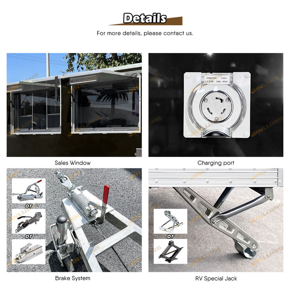 JINLIJING Custom 6m Coffee Cart Van Snack Pizza BBQ Truck