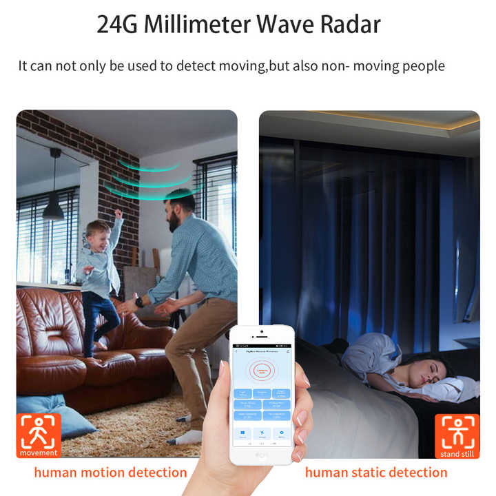Haozee Tuya Zigbee Human Presence+ PIR Motion Detection Sensor ...