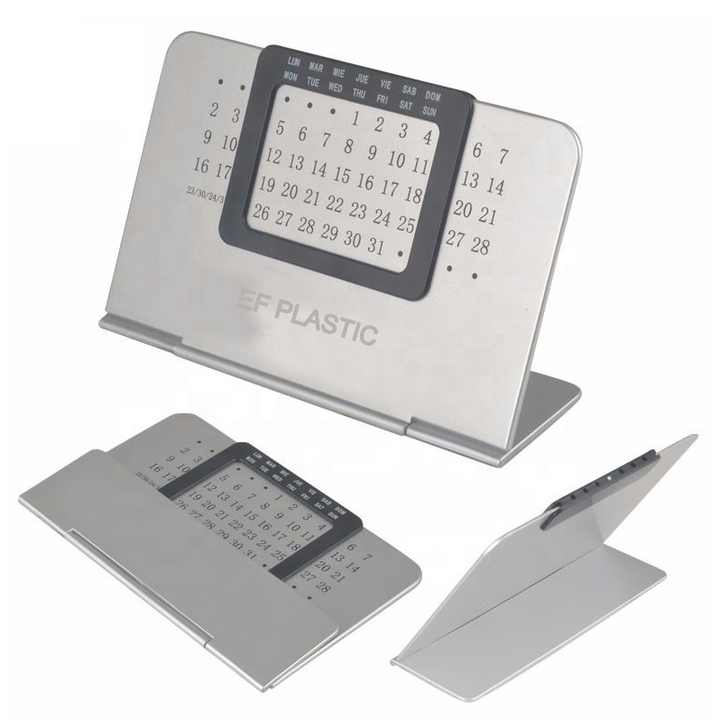 Plastic Silver Perpetual Date Board Table Calendar Desk Calendar Stand ...