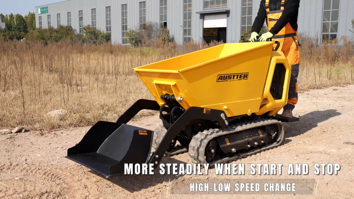 AUSTTER Hydraulic Track Dumper - 800KG, 15HP Efficiency