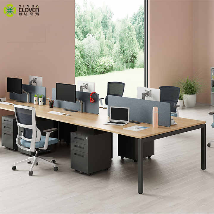 Extendable Desk Frame Melamine Laminated Board Table Top 6 People ...