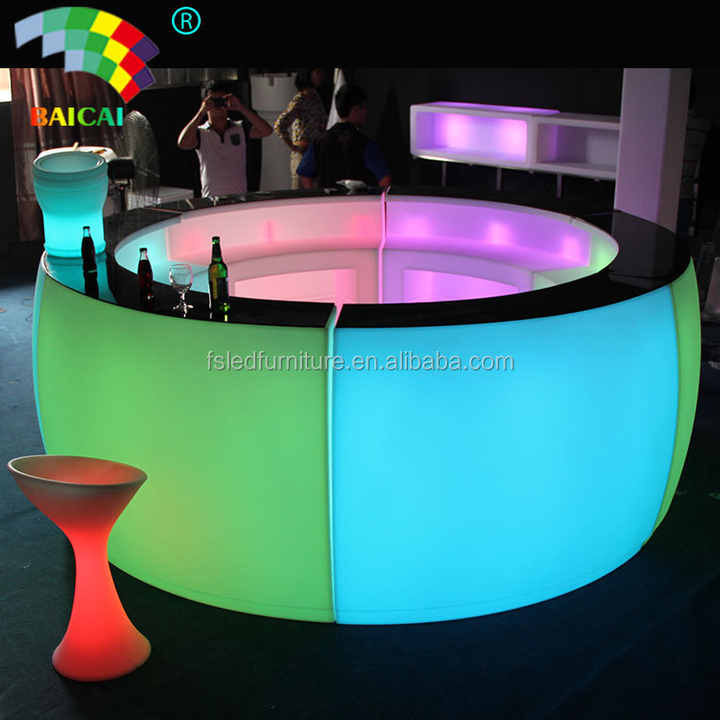Wave Shape LED Bar Counter Portable Bar Counter Color Changing LED Bar ...