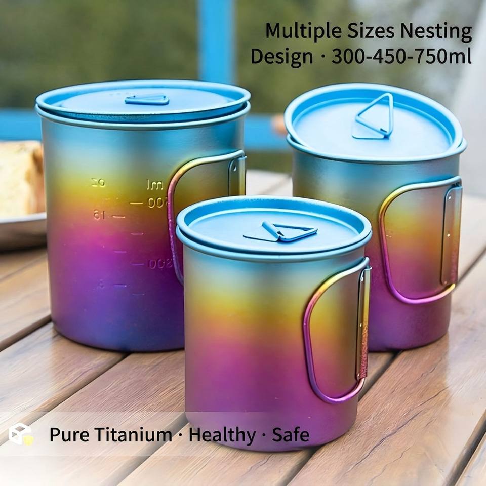 Pure Titanium Folding Mug Portable Multi-Purpose Outdoor Camping Cup ...