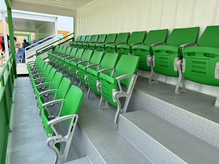 Modular Stadium Grandstand Containers with Folding Seats and Central Aisle for Crowd Flow ...