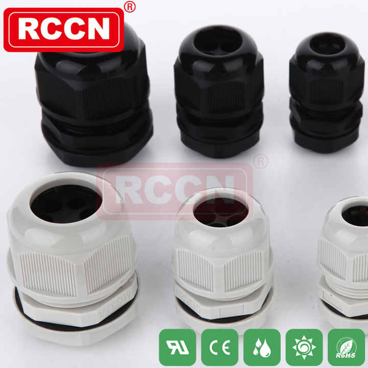 Rccn 회색 흰색 나일론 케이블 글 랜드 Mg20a 11g 방수 플라스틱 전기 글 랜드 고정 케이블 방화 케이블 조인트