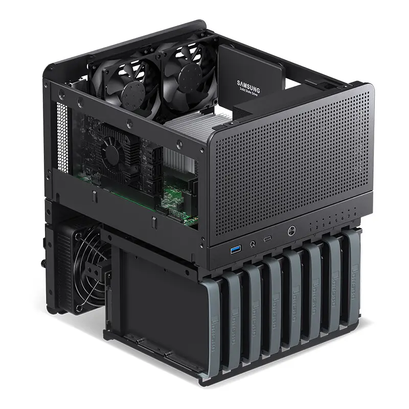 JONSBO Mini-ITX N3 NAS Chassis with Dual 100mm Fans & SFX PSU for ITX ...