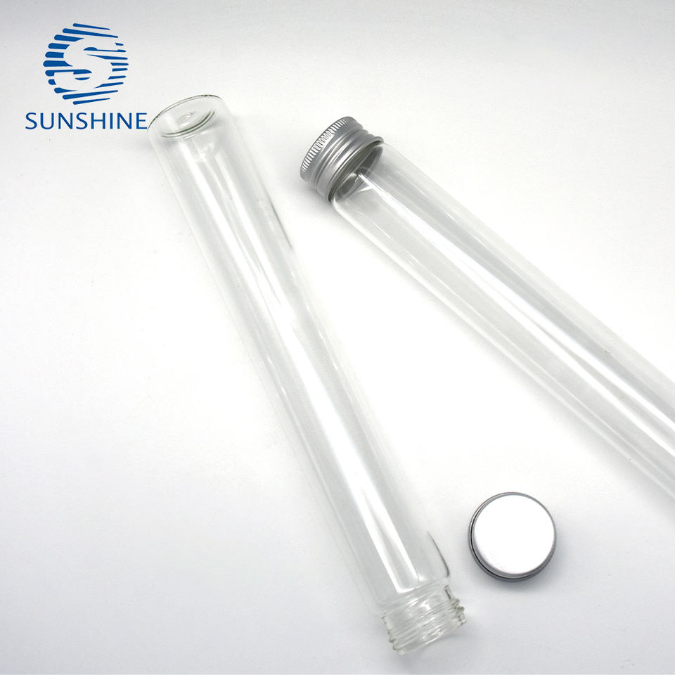 120ml Empty Transparent Glass Tube Bottle with Silver Aluminum Screw ...