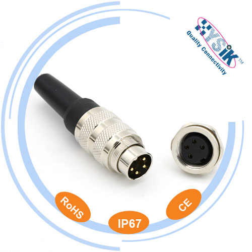 AISG 8 PIN for PCB DIN Connector M16 Female Panel Mount Connector ...