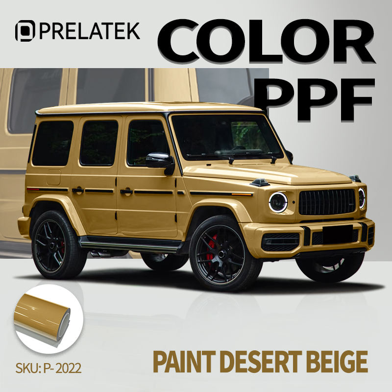 Glossy Light Desert Yellow TPU Paint Protection Film, Self-Healing ...